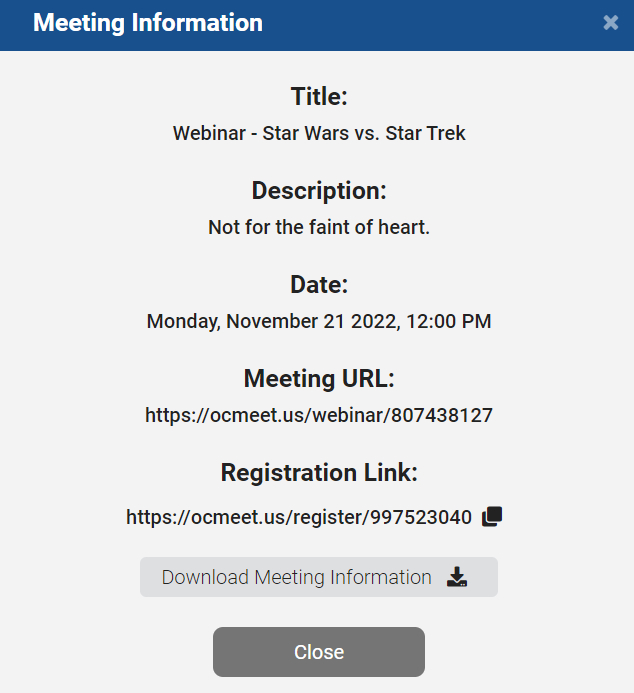 OneCloud Meet: How to use the Webinar Features